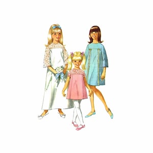 1960s Girls Lace Bell Sleeves Dress Flowergirls Dress Simplicity 6996 ...