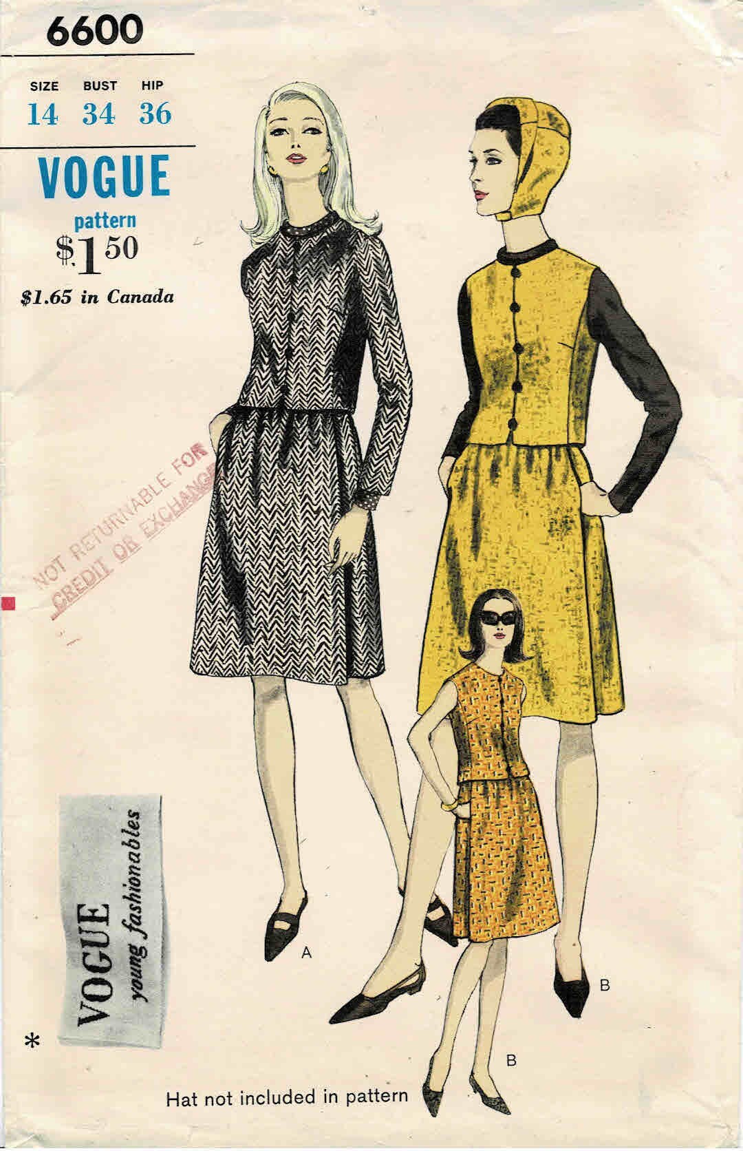 1960s Vogue 6600 Misses Jacket, Skirt and Blouse Vintage Sewing Pattern ...