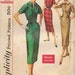 1950s Misses Sheath Dress Kimono Sleeves Detachable Collar Simplicity ...