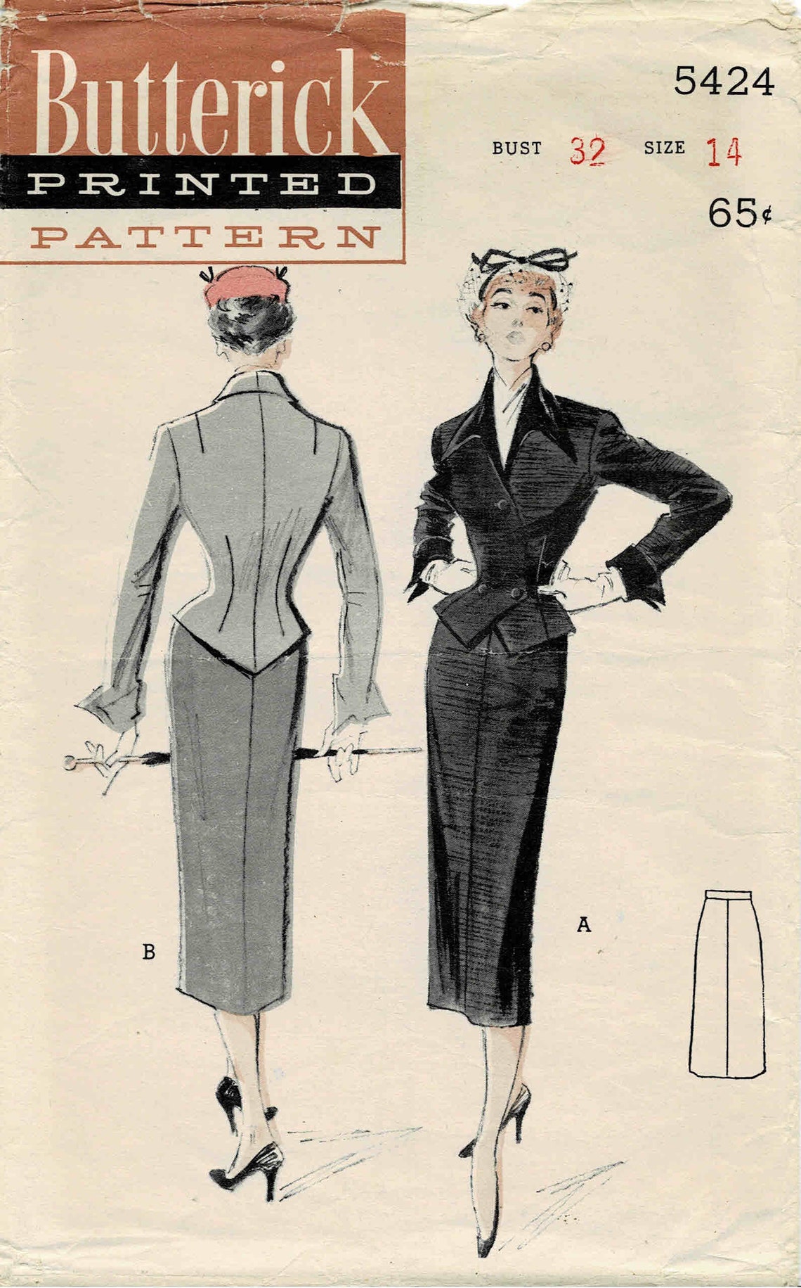 1950s Misses Slim Suit-dress Weskit Motif Jacket-blouse - Etsy