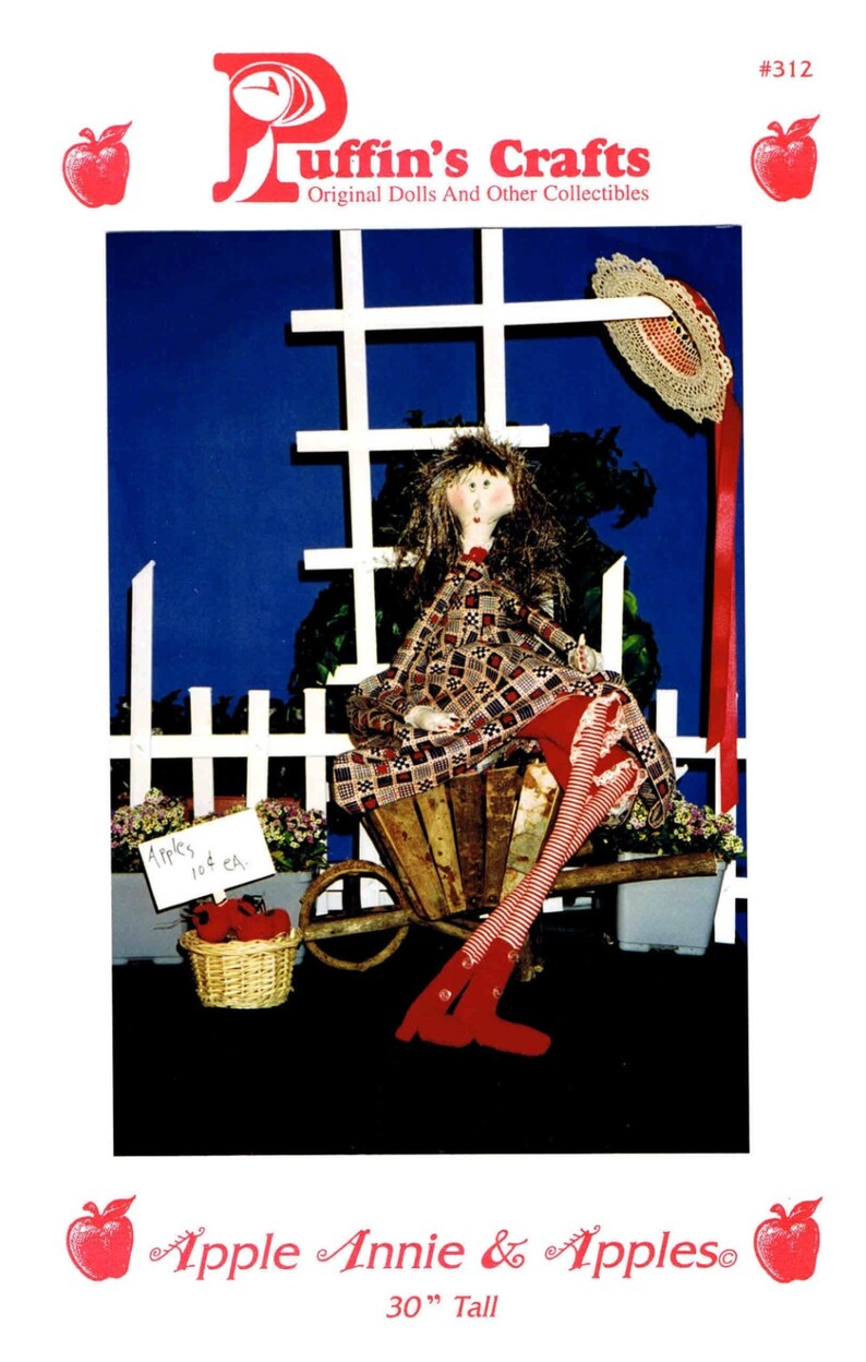 Primitive Apple Annie & Apples Doll Puffins Crafts 312 Patrón - Etsy México