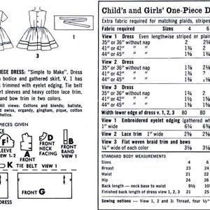 1960s Girls Full Skirt Dress Simplicity 4459 Vintage Sewing - Etsy