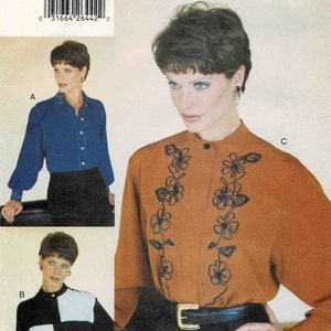1990s Vogue 9748 Misses Decorative Shirt Vintage Sewing Pattern Size 12 ...