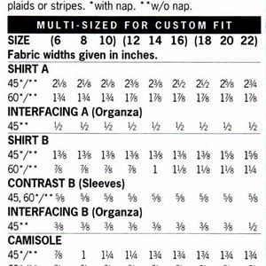 Misses Shirt Caimsole Pants Butterick 6710 Sewing Pattern Size 6 - 8 ...