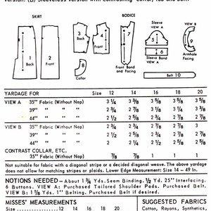 1950s Misses Tab Front Spectator Dress Butterick 8571 Vintage Sewing ...