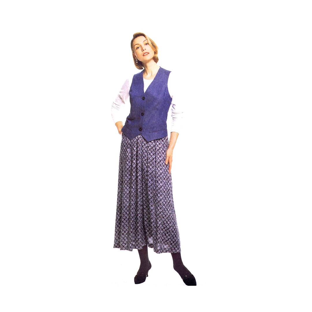 Misses Princess Seam Vest and Front Pleated Skirt Mccalls 8326 Vintage ...