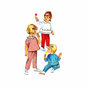 1960s Toddler Girls Top and Pants Simplicity 6236 Vintage Sewing ...