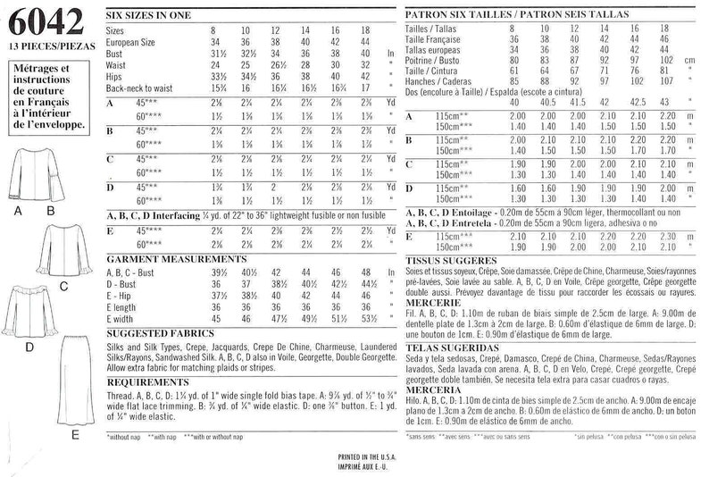 Misses Blouse and Ankle Length Pull-on Skirt New Look 6042 - Etsy