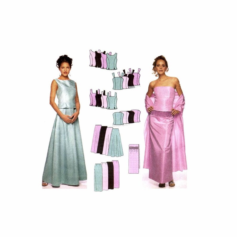 Misses Evening Tops Skirts Wrap Simplicity 9466 Sewing Pattern - Etsy