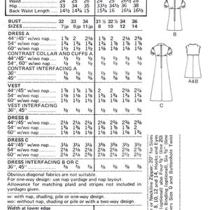 1970s Junior Misses High Waist Dress and Vest Butterick 6683 Vintage ...