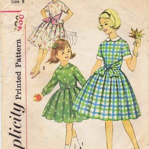 1960s Girls Soft Pleated Full Skirt Dress Simplicity 3568 Vintage ...