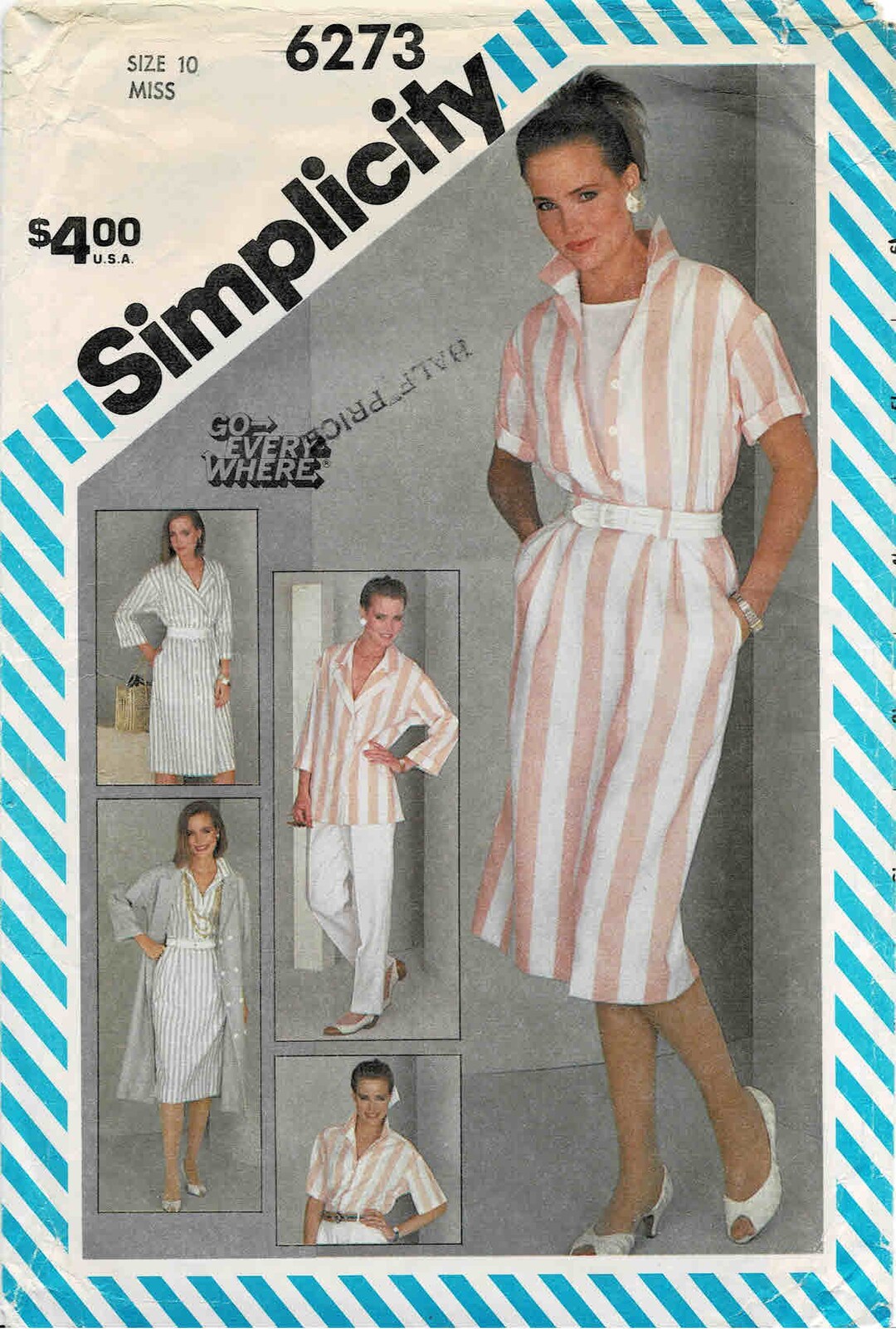 1980s Misses Pants Slim Skirt Double-breasted Coat-jacket Blouse ...