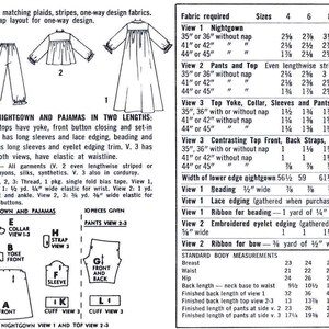 1960s Little Girls Nightgown and Pajama Top and Pants Simplicity 4197 ...