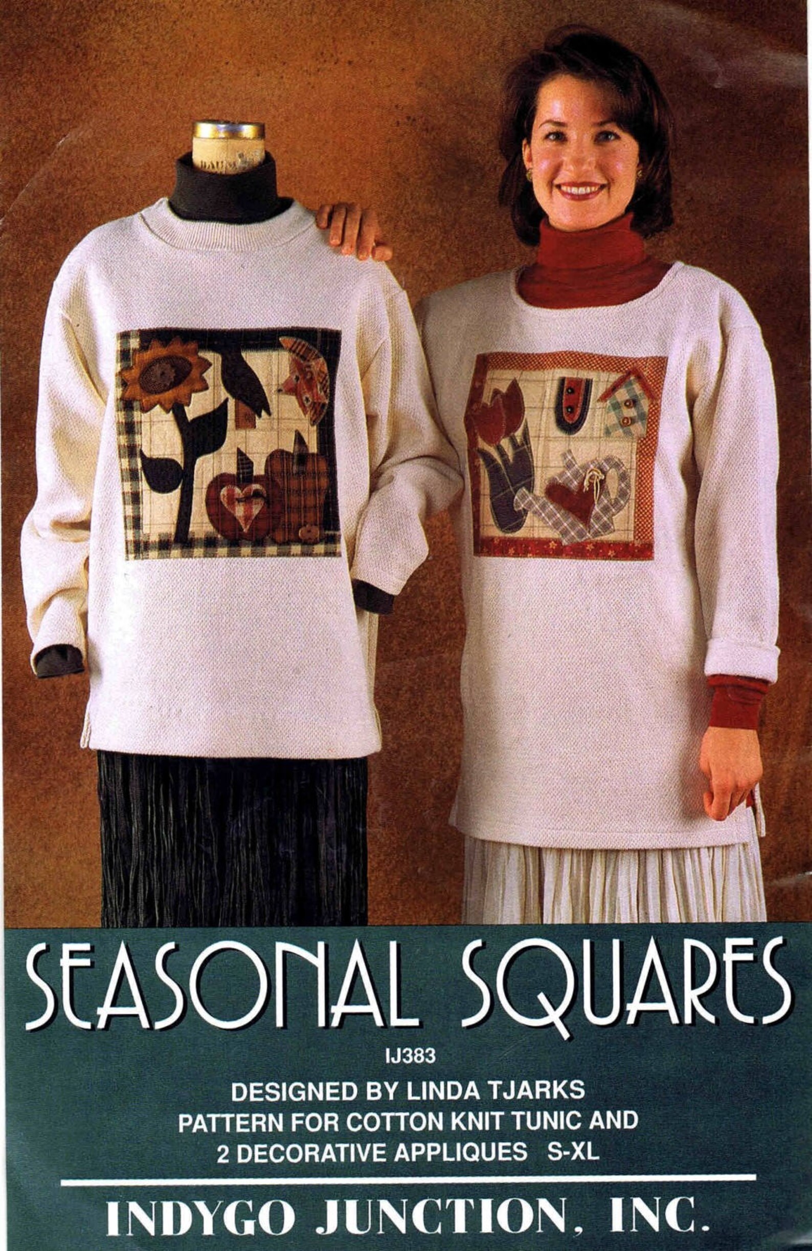 Misses Cotton Knit Tunic and Decorative Appliques Indygo | Etsy