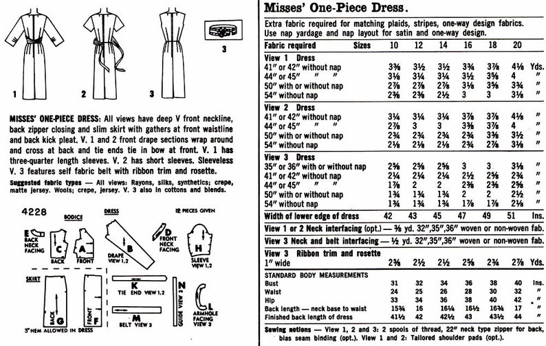 1960s Front Draped Cocktail Dress Simplicity 4228 Vintage Sewing ...