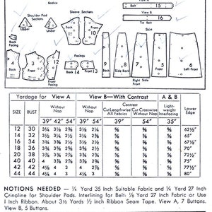 1940s Misses Scalloped Side-wrap Dress Butterick 3569 Vintage Sewing ...