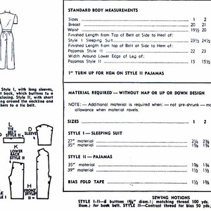 1940s Little Girls One Piece Pajamas Simplicity 2199 Vintage Sewing ...