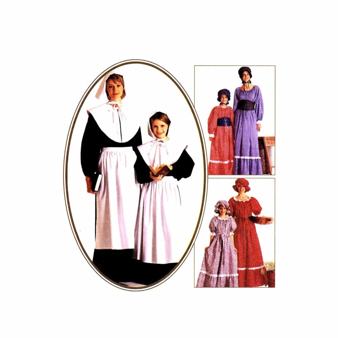 Girls Pilgrim Pioneer Quaker Dress Costumes Mccalls 2337 Sewing Pattern ...