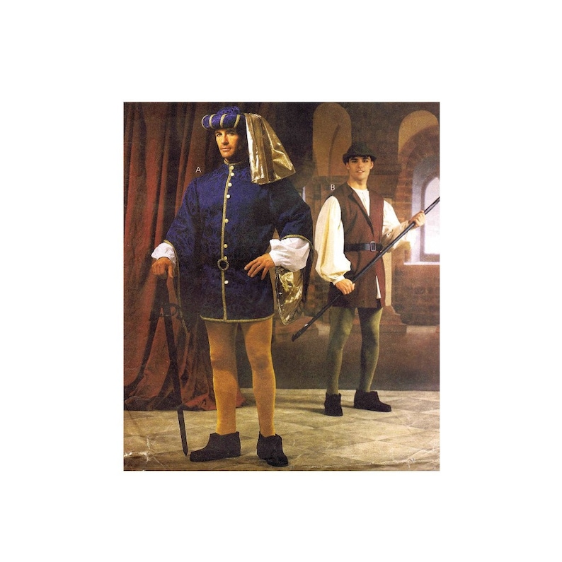 Mens Renaissance Costume Jacket Hat Vest Shirt Leggings Belt Mccalls ...