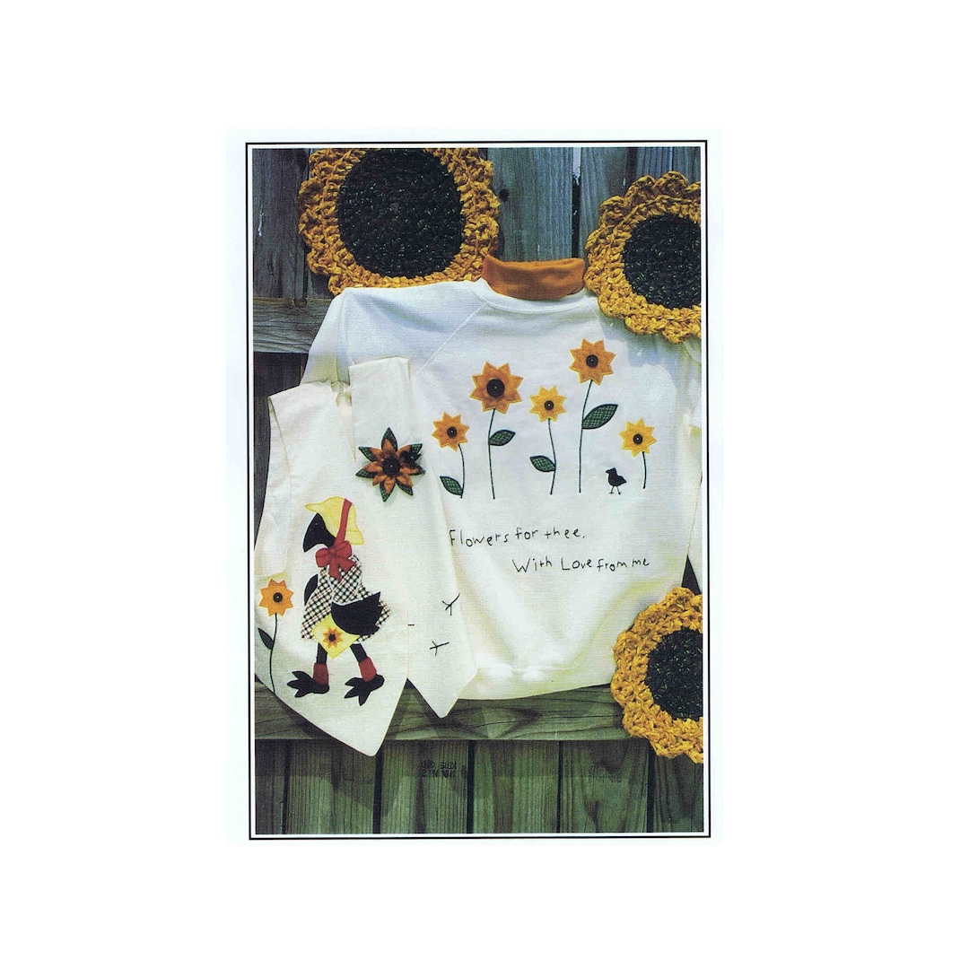 Sunflowers & Cornelia Crow Appliques Designs by Madonna Dbm 50 Vintage ...