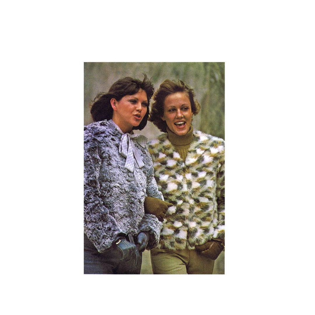 1970s Misses Faux Fur Jacket Sew the Fun Flakes Butterick 3931 Vintage ...