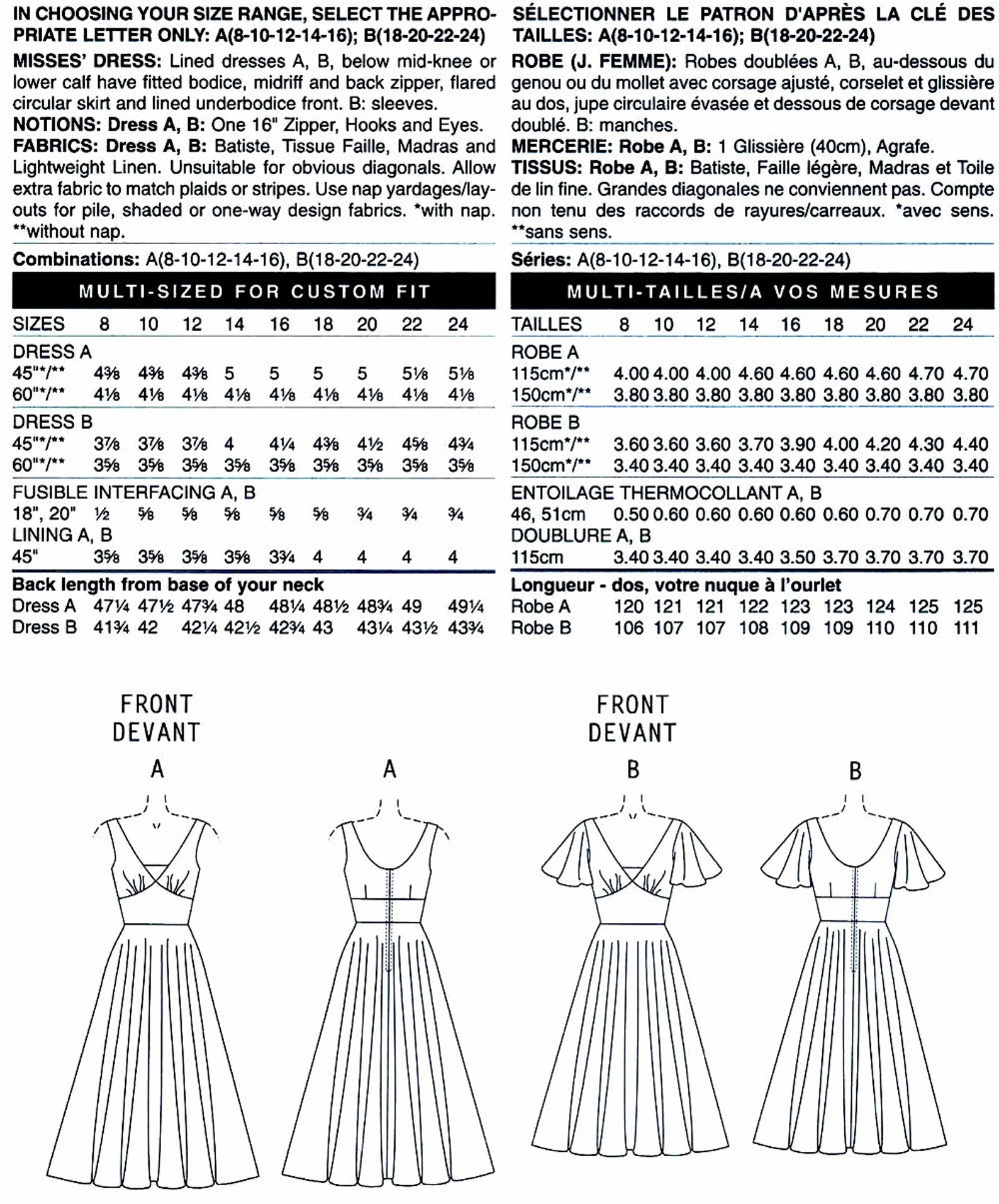 Misses Fitted Bodice Midriff Dress See & Sew 5341 Sewing Pattern Size 8 ...