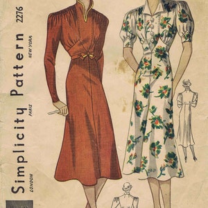 1930s Misses Princess Frock Dress Simplicity 2276 Vintage - Etsy