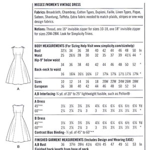 Misses Surplice Neck Full Skirt Dress 1950s Vintage Simplicity K8592 ...