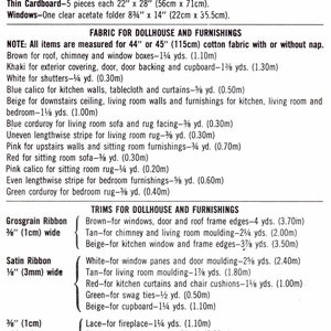 Two Story Dollhouse and Furnishing Simplicity 9821 Vintage Sewing ...