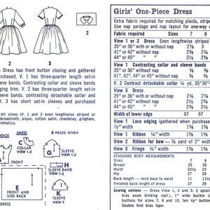 1960s Girls Full Skirt Dress Simplicity 4083 Vintage Sewing Pattern ...