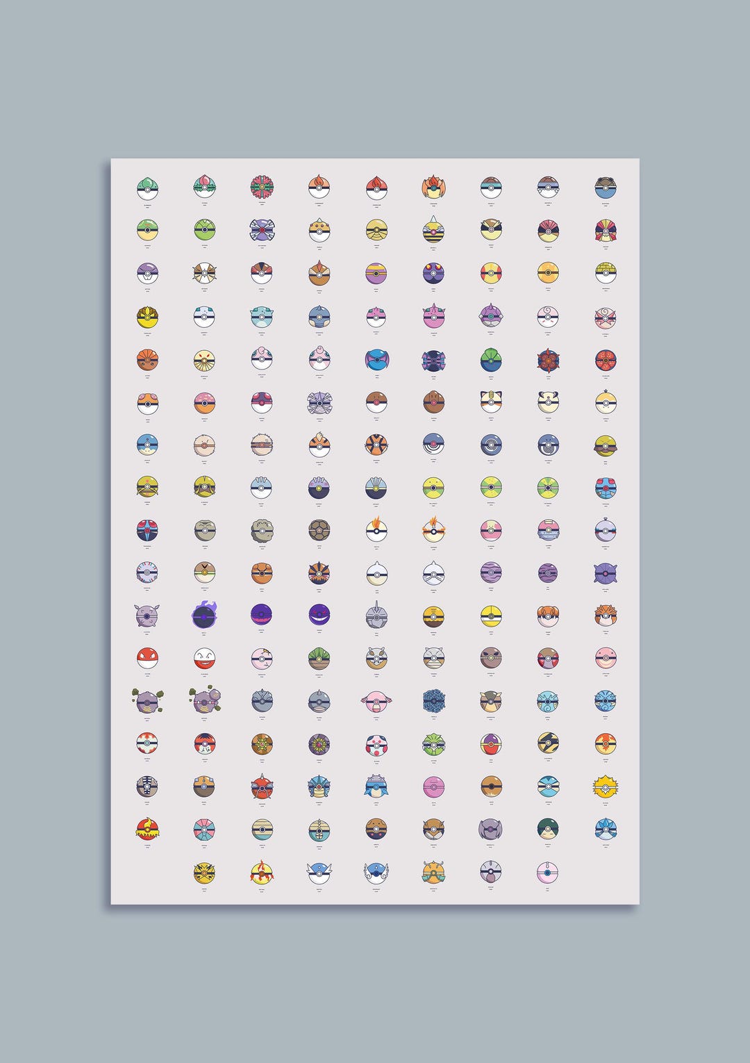 Pokémon 151 Pokéball Stylized Artwork - Ready to Frame - Wall Art - Etsy