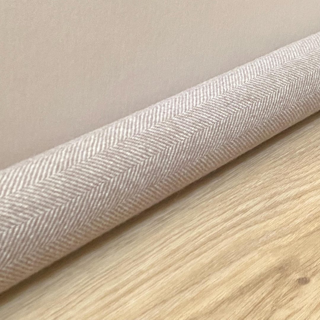 Unfilled Herringbone Wool Door Draft Stopper: Beige Tan Unfilled Cover ...