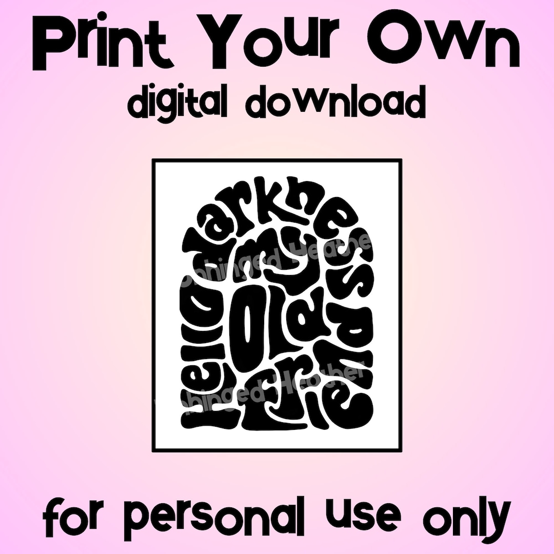 Hello Darkness Word Art - Cricut/cnc/silhouette Cut File, SVG and PNG ...