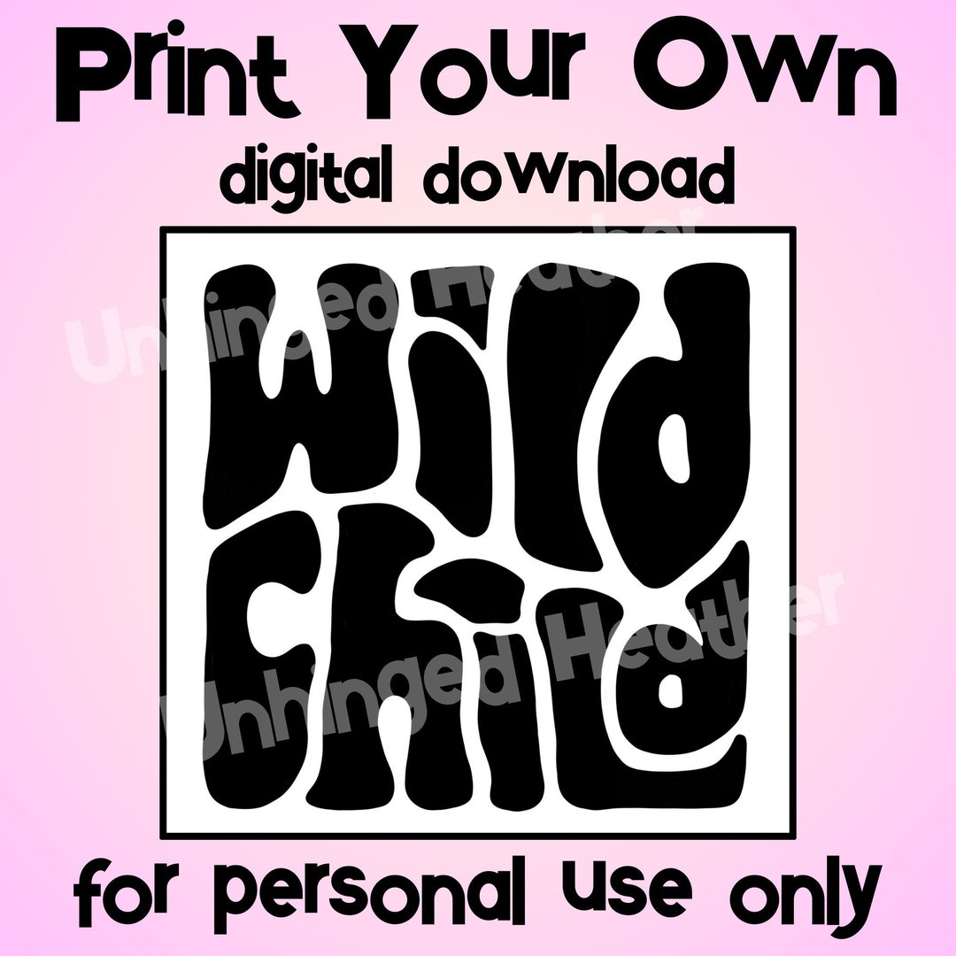 Wild Child Word Art - Cricut/cnc/silhouette Cut File, SVG and PNG ...