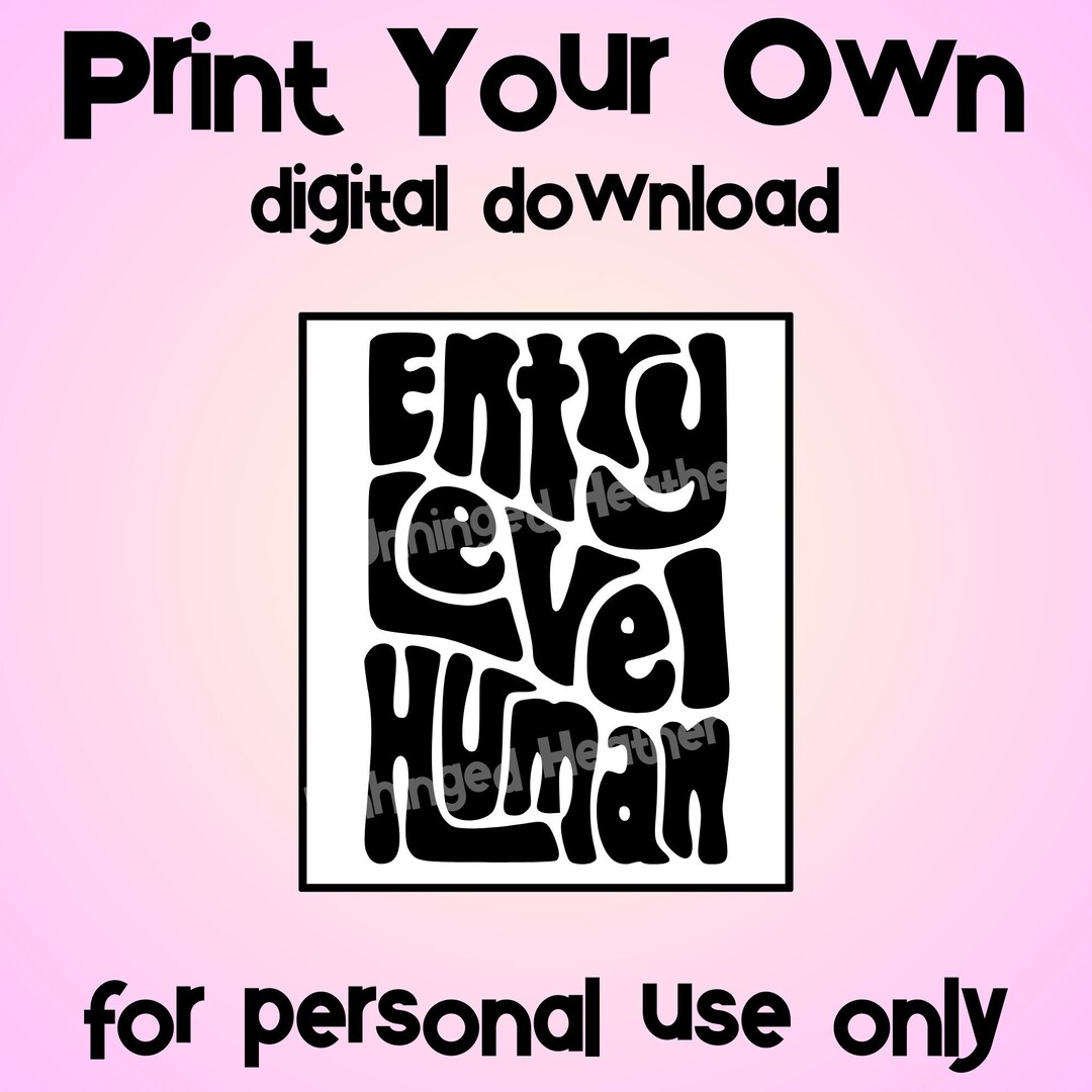 Entry Level Human Word Art - Cricut/cnc/silhouette Cut File, SVG and ...