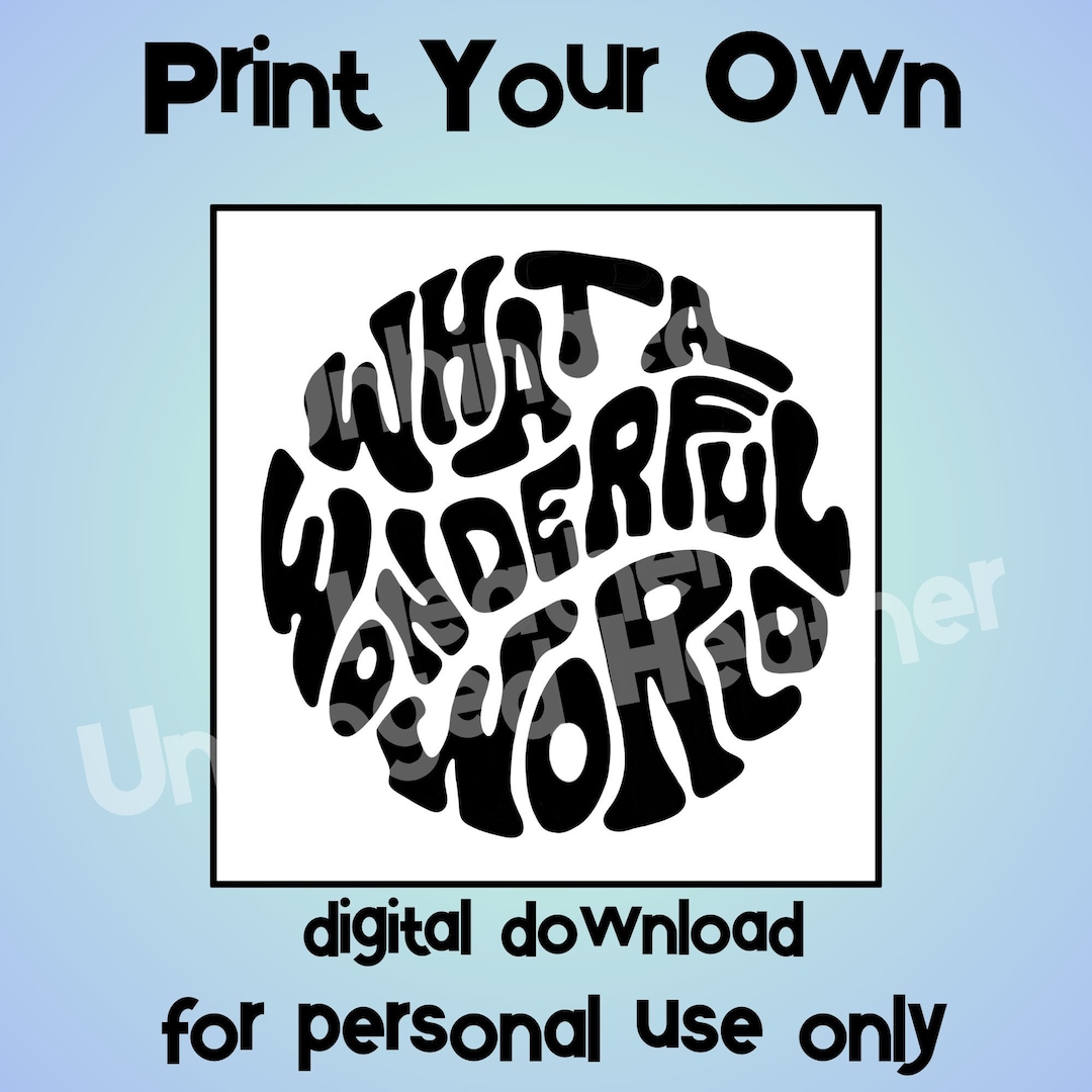 Groovy Wonderful World Word Art - Cricut/cnc/silhouette Cut File, SVG ...