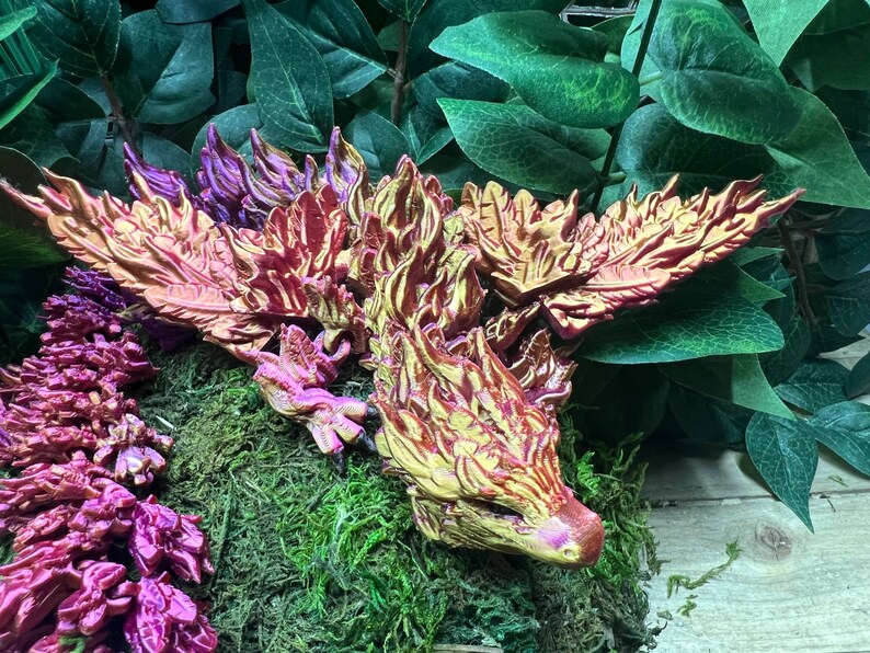 3D Printed Cinderwing Phoenix Articulating Dragon - Etsy