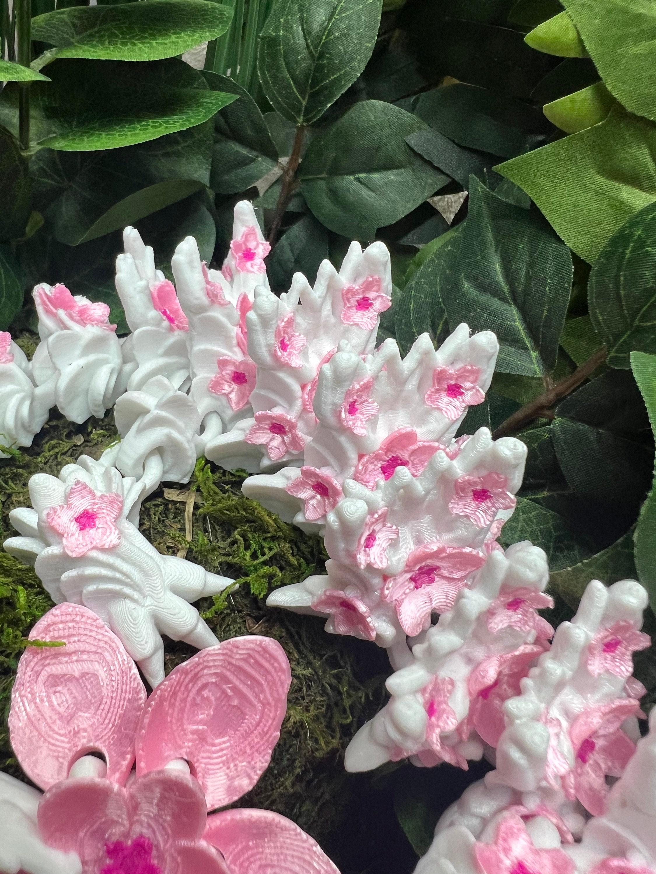 24 Cherry Blossom Articulating Dragon With Matching Baby and Egg ...