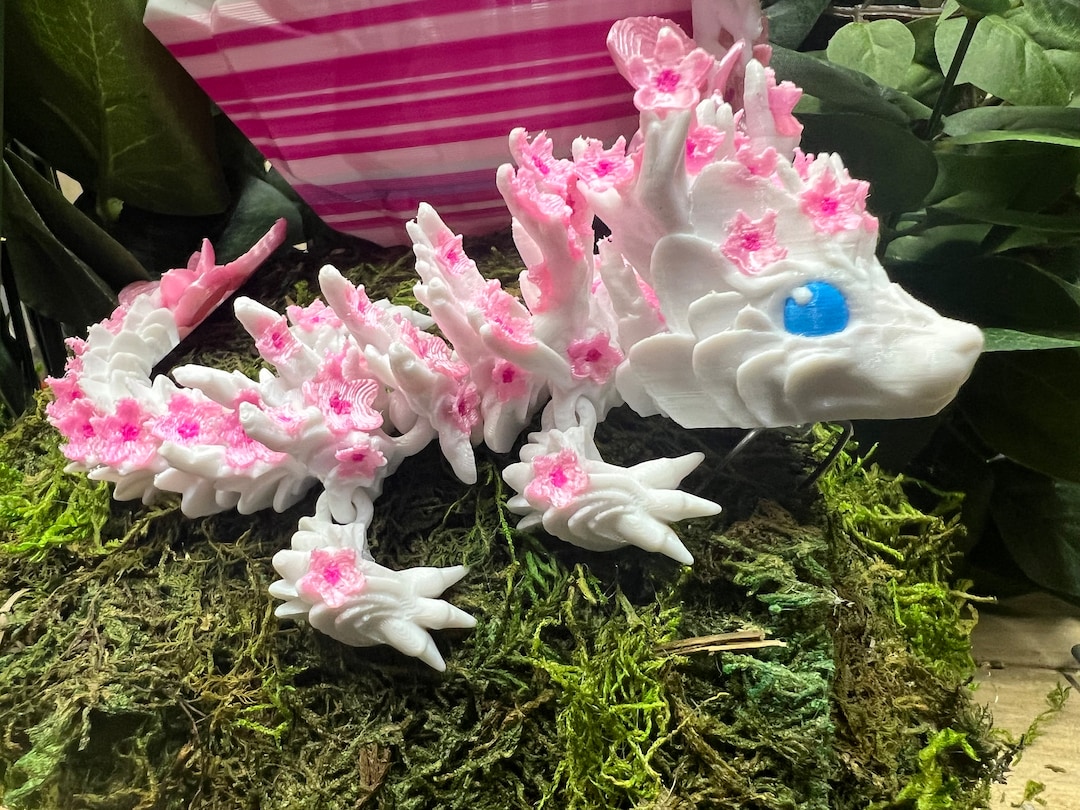 Baby Cherry Blossom Dragon 3D Print Cinderwing Multicolor Pink White ...