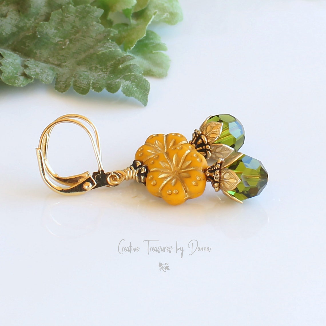 Yellow Flower Earrings Gold Plated Earrings Premium - Etsy