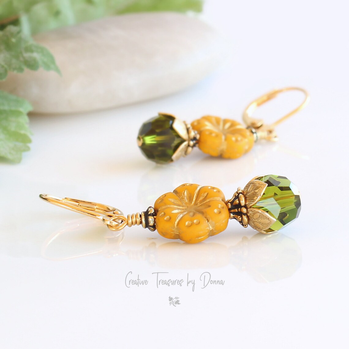 Yellow Flower Earrings Gold Plated Earrings Premium - Etsy