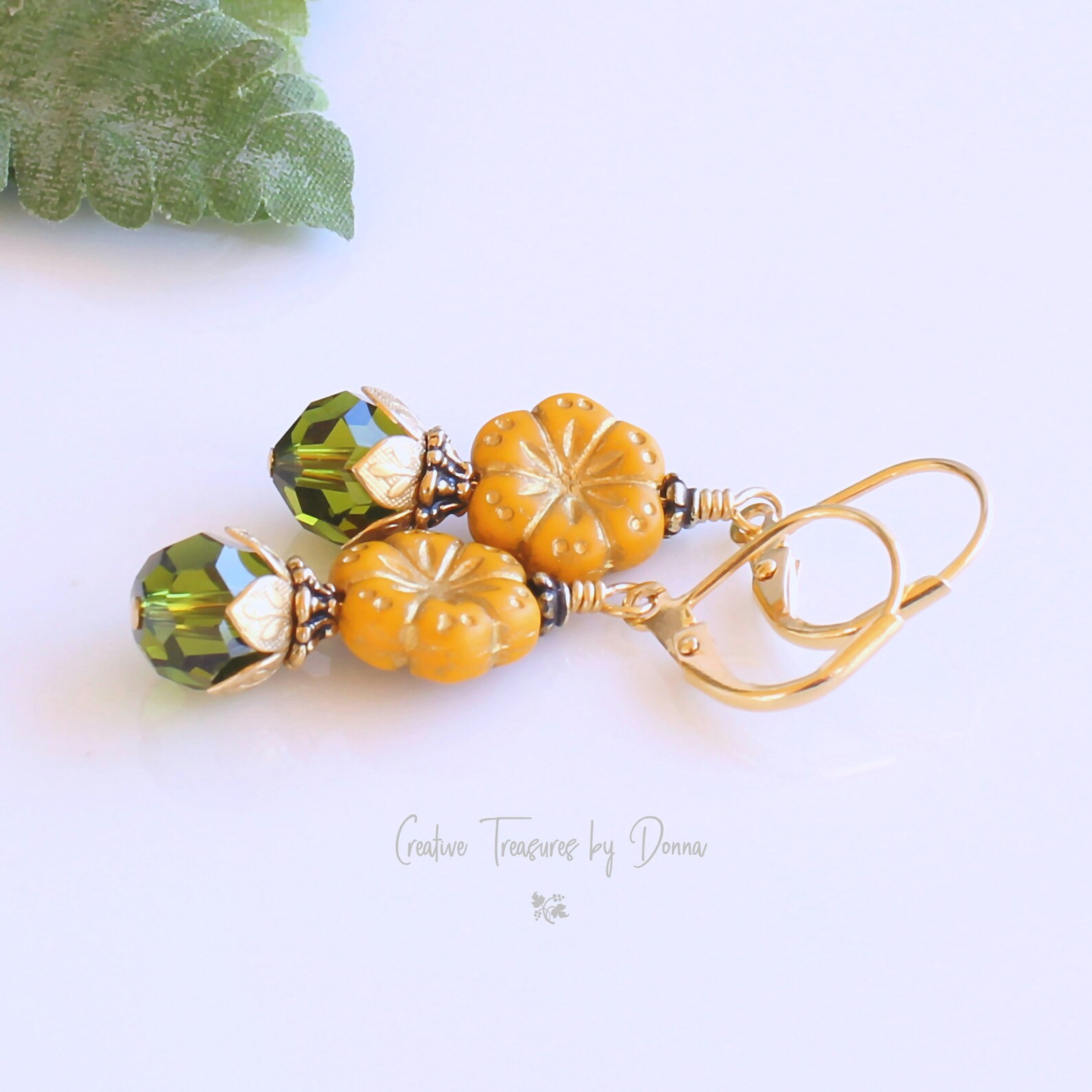 Yellow Flower Earrings Gold Plated Earrings Premium - Etsy