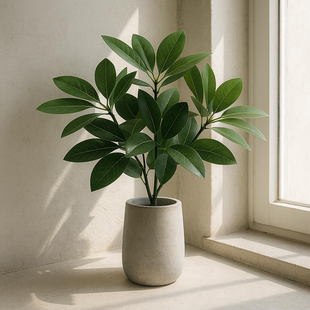 Artificial Banyan Tree Leaf Plant Decor – Realistic Faux Greenery With ...