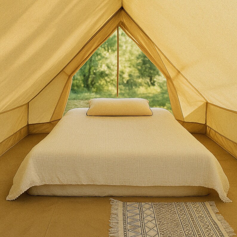 2-4 Person Rectangular Glamping Tent, Waterproof Rectangle Camping Tent ...