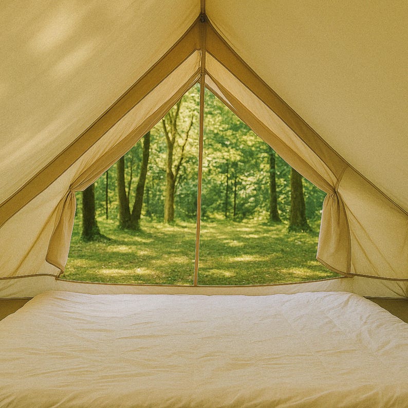 2-4 Person Rectangular Glamping Tent, Waterproof Rectangle Camping Tent ...