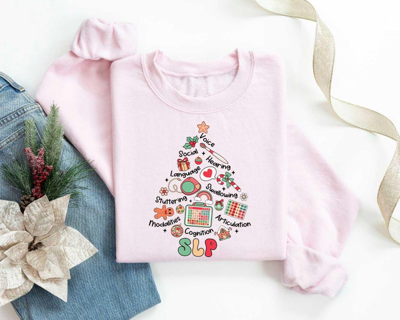 SLP Christmas Tree Sweatshirt, Christmas Tree Sweater, Christmas SLP ...