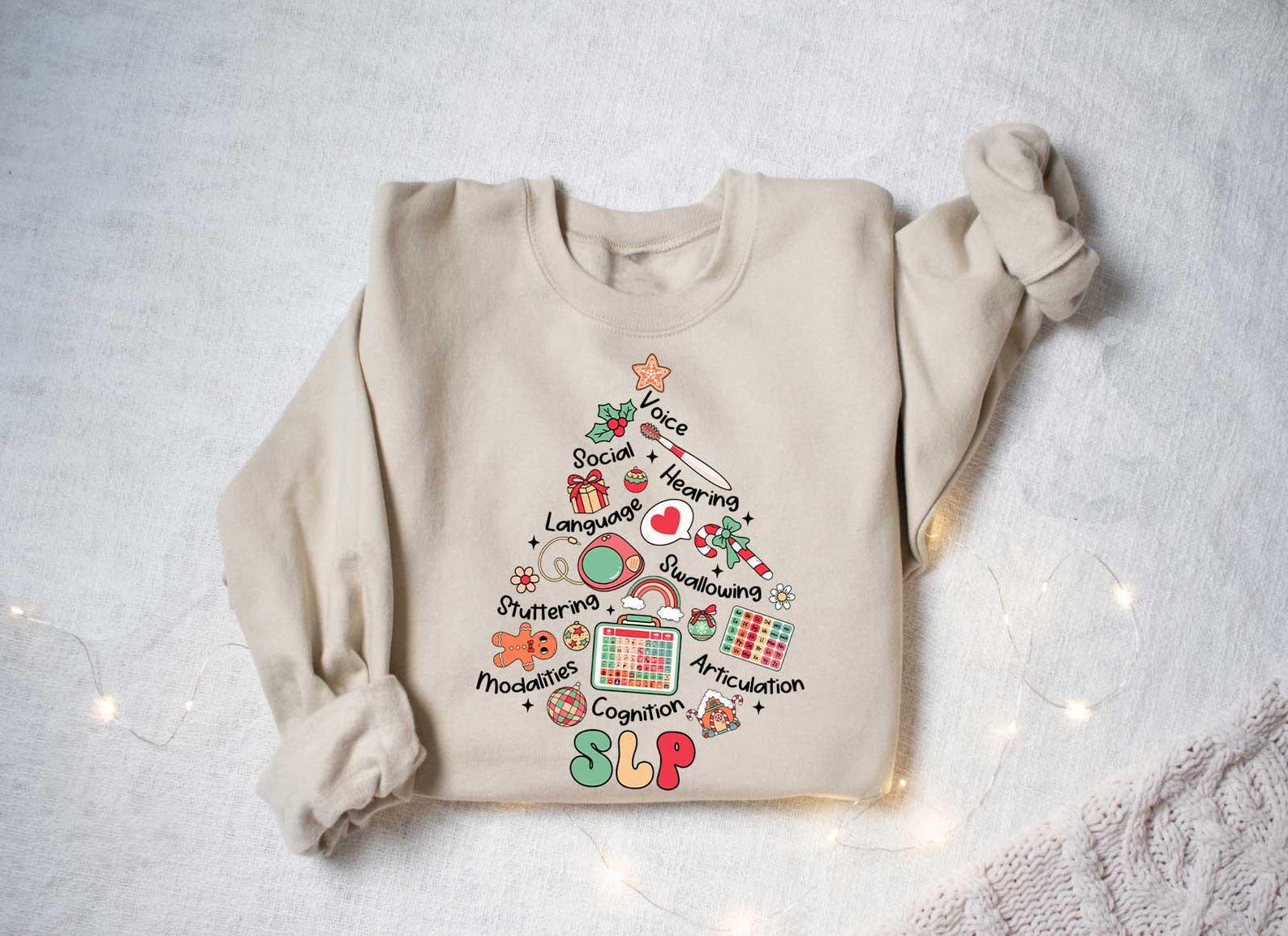SLP Christmas Tree Sweatshirt, Christmas Tree Sweater, Christmas SLP ...