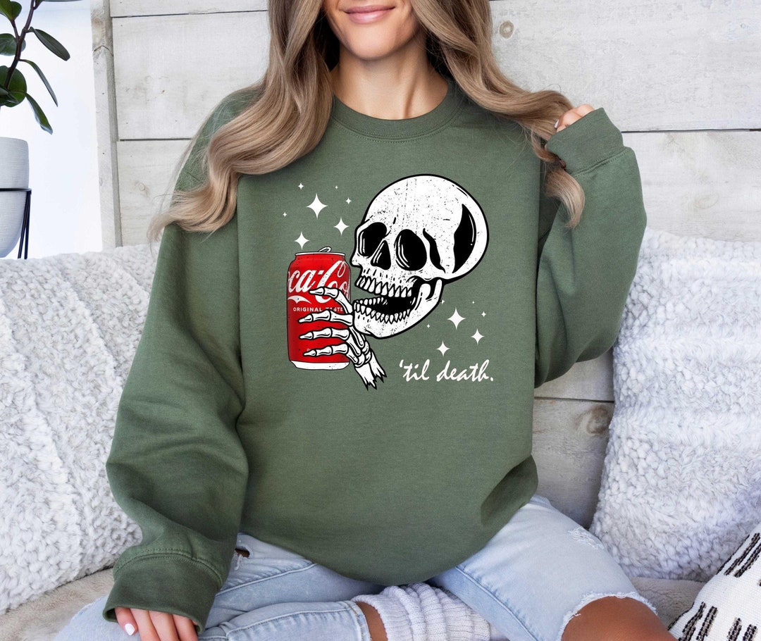 Till Death Cola Sweatshirt, Skeleton Shirt, Halloween Hoodie, Cute Coke ...