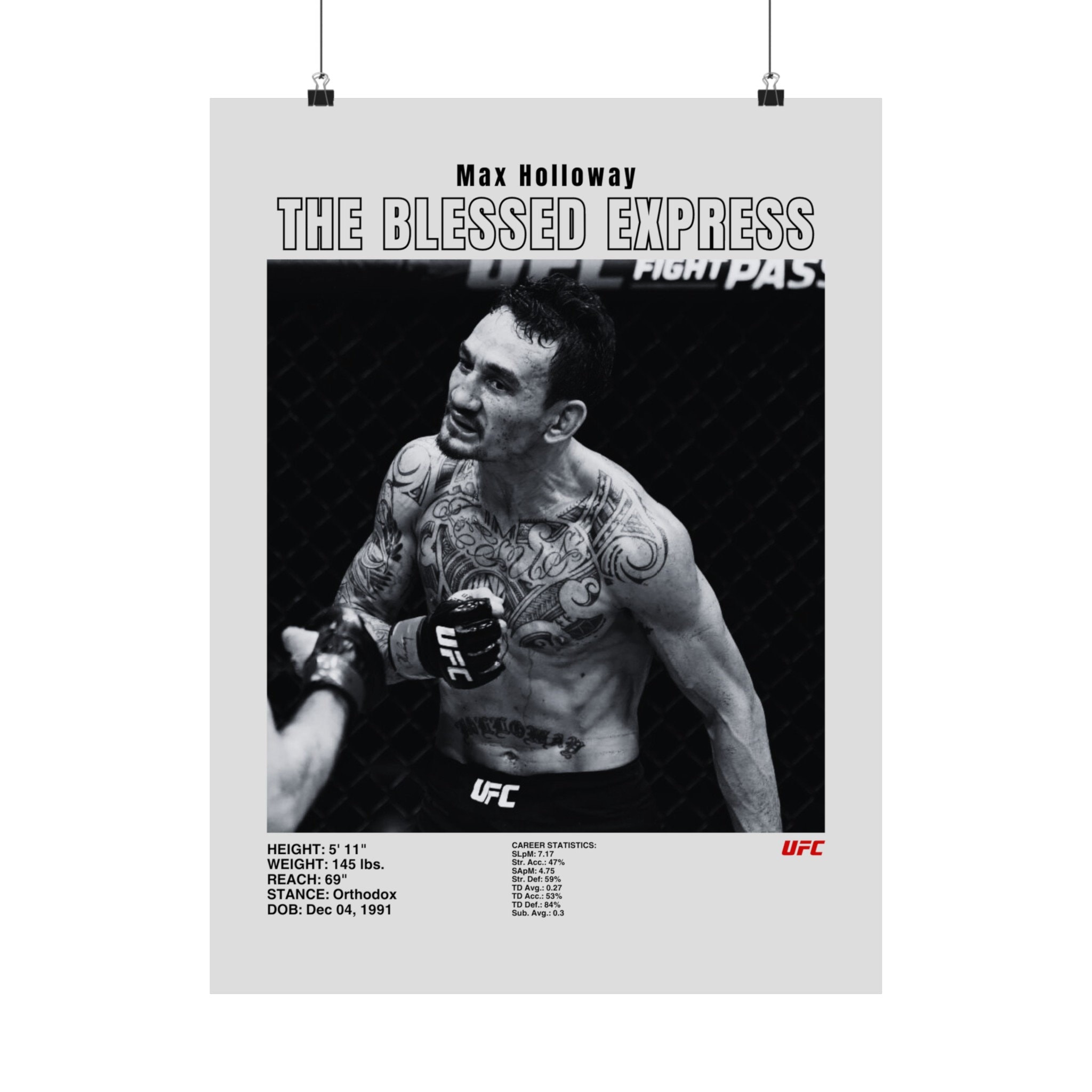 Max Holloway the Blessed Express Custom UFC Poster Matte Comes in 3 ...