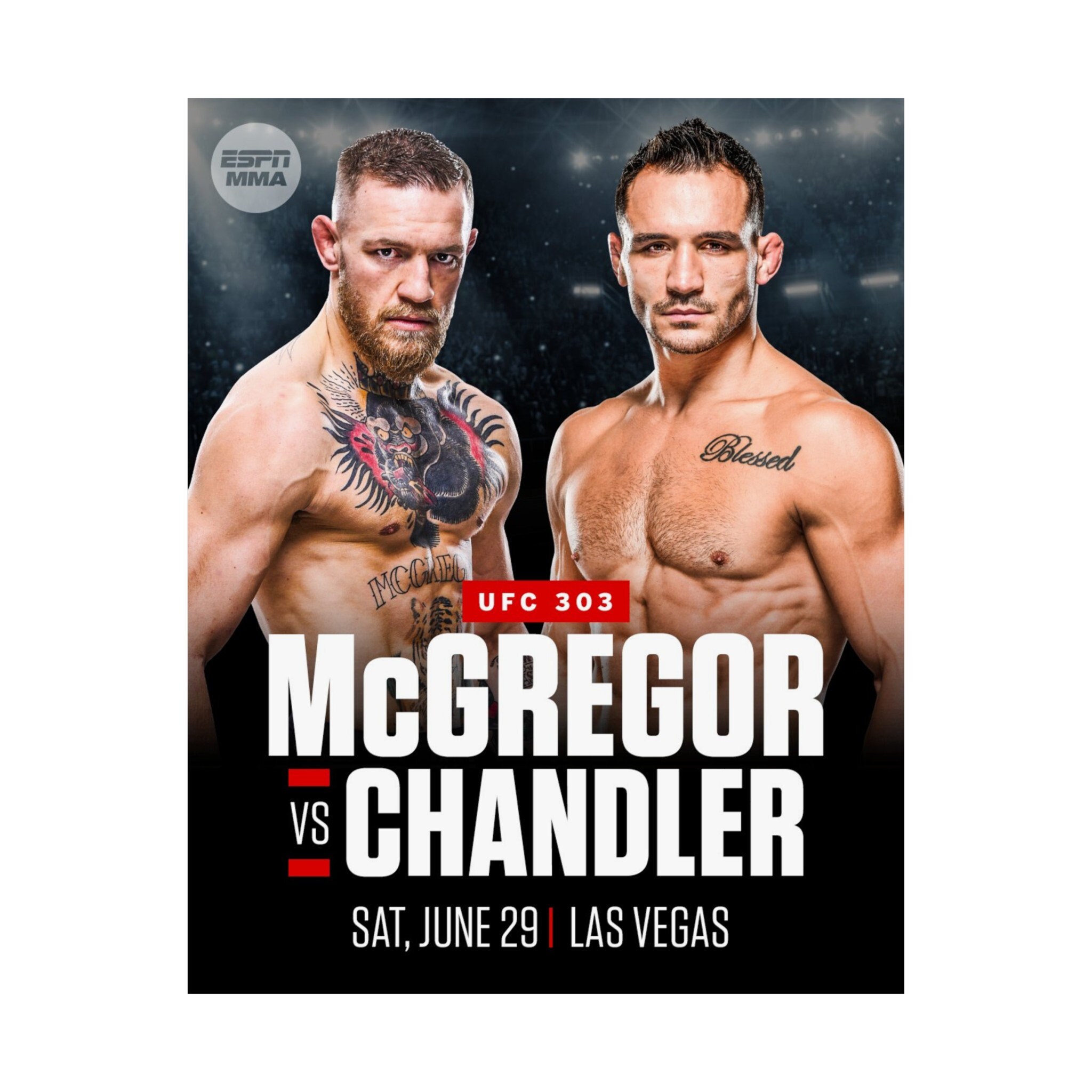UFC 303 Poster Conor Mcgregor V Michael Chandler Matte Wall Art MMA ...